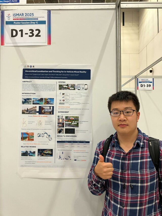 【採択・発表】修士課程1年 後藤君がIEEE ISMAR 2025でポスター発表しました – “Hierarchical Localization and Tracking for In ...